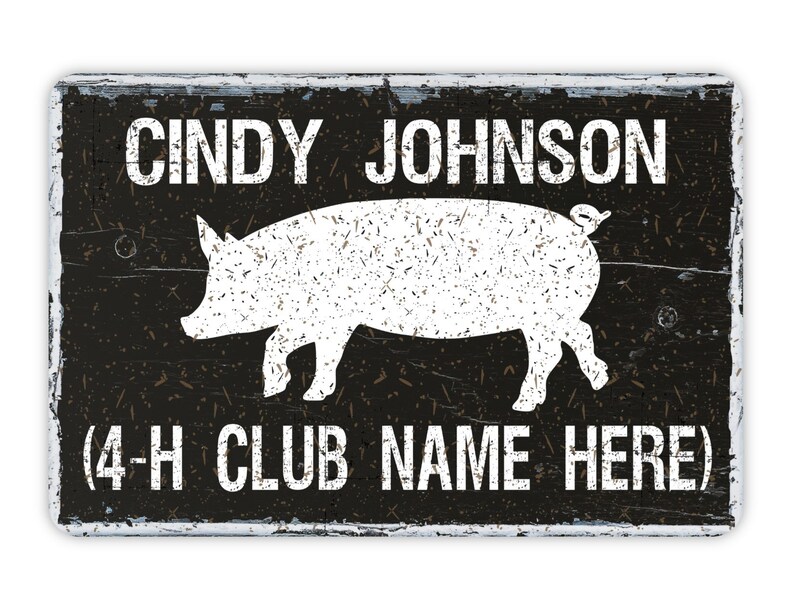Personalized Show Pig or Hog Sign Contemporary Modern - Etsy