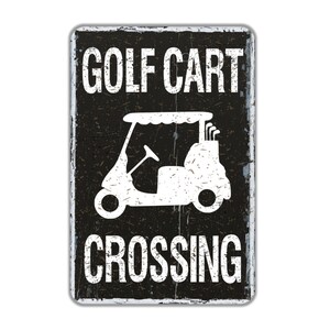 Golf Cart Crossing Sign, Contemporary Modern Farmhouse Metal Wall Decor ...