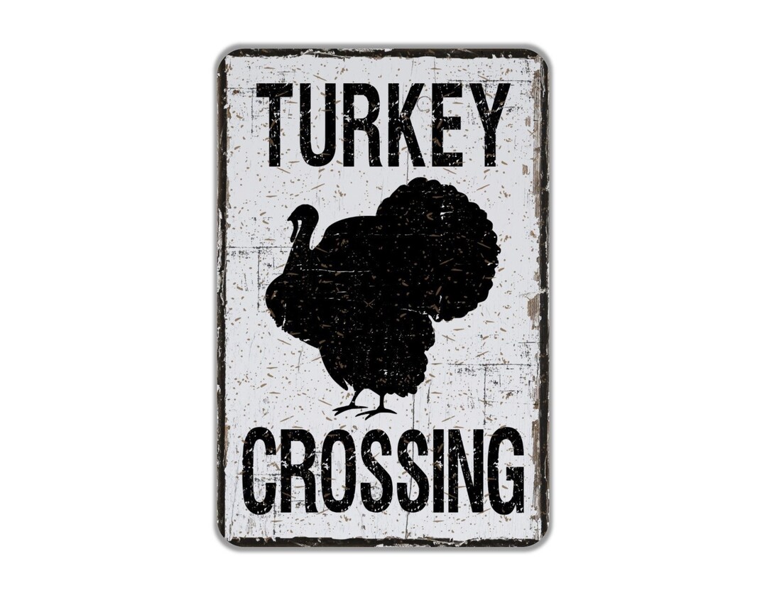 Turkey Crossing Sign, Rustic Farmhouse Metal Wall Art, Farm Animal ...