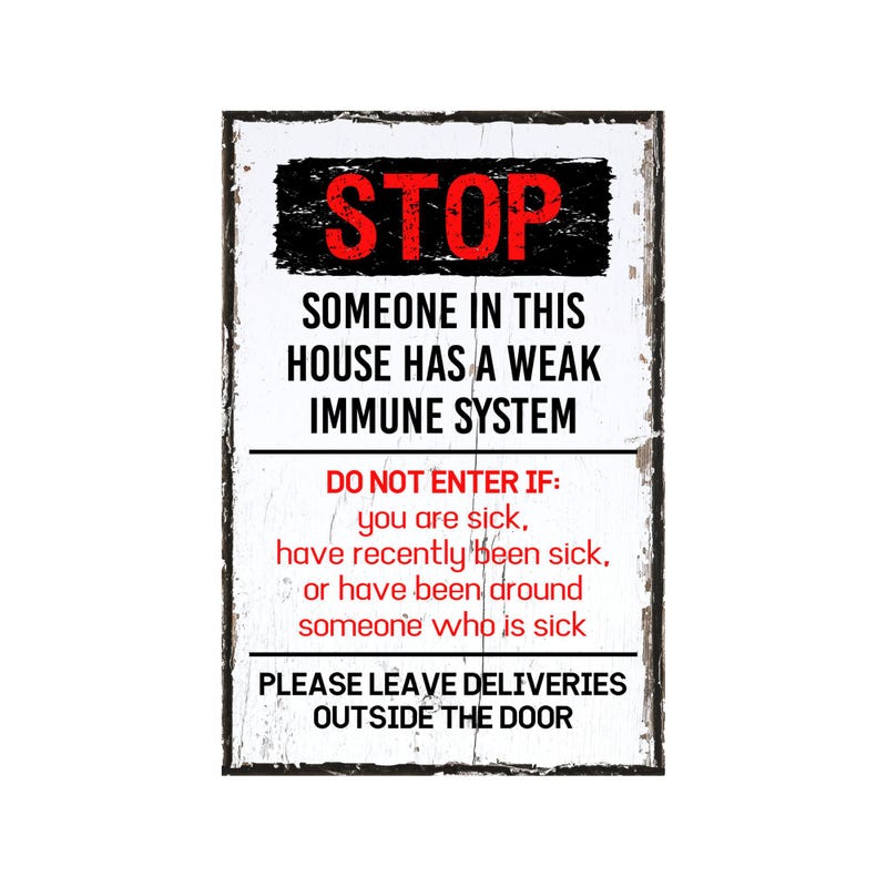If You Are Sick Do Not Enter Sign - Etsy