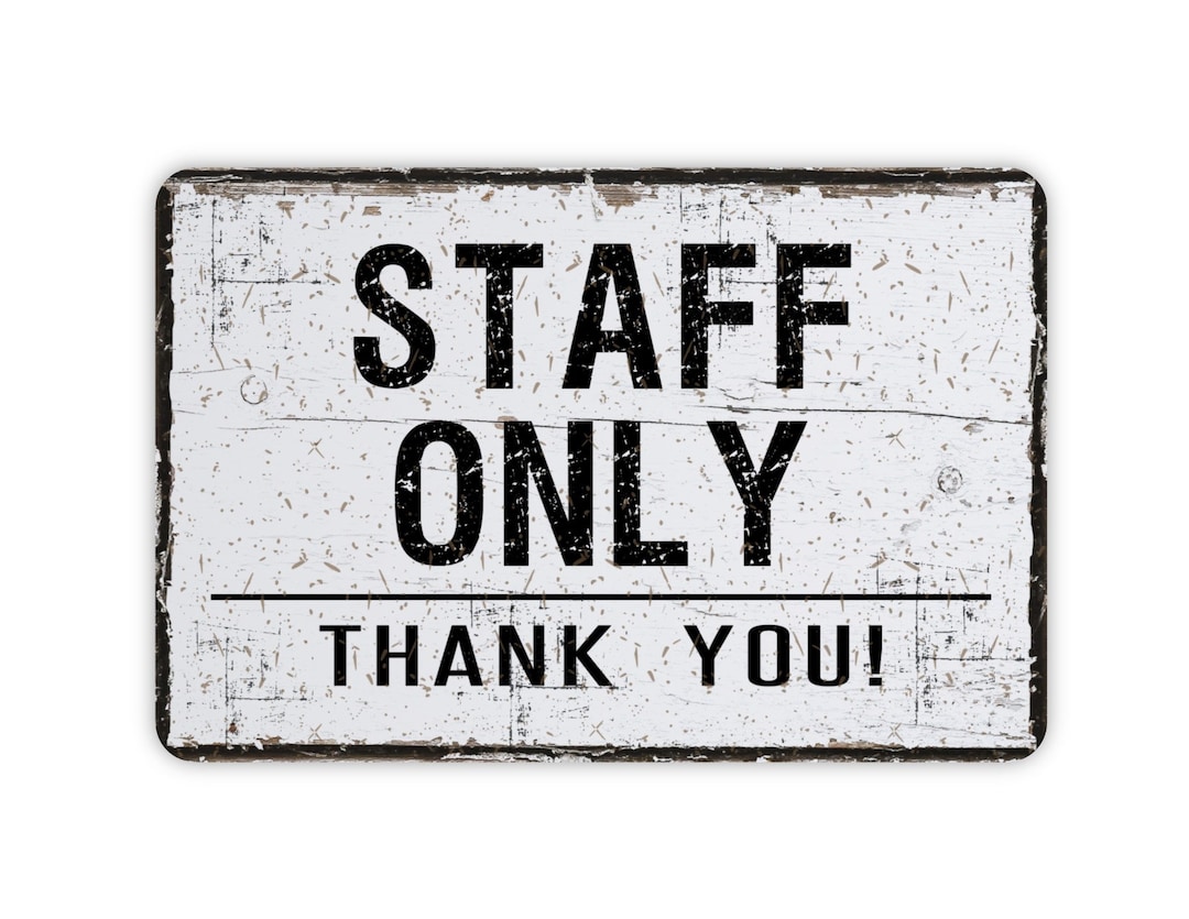 Staff Only Sign - Contemporary Modern Farmhouse Metal Wall Decor, Small ...