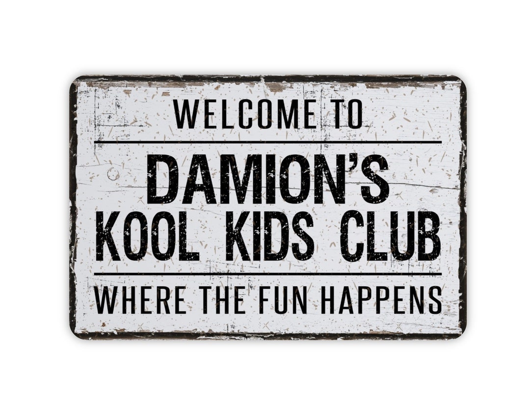 Personalized Kool Kids Club Sign, Custom Contemporary Modern Farmhouse ...