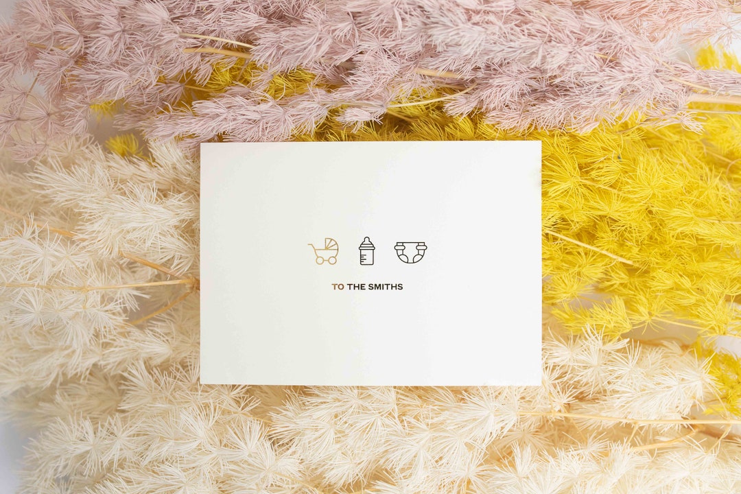 Personalised Baby Card With Name - Gold Foil Card - Baby Shower ...