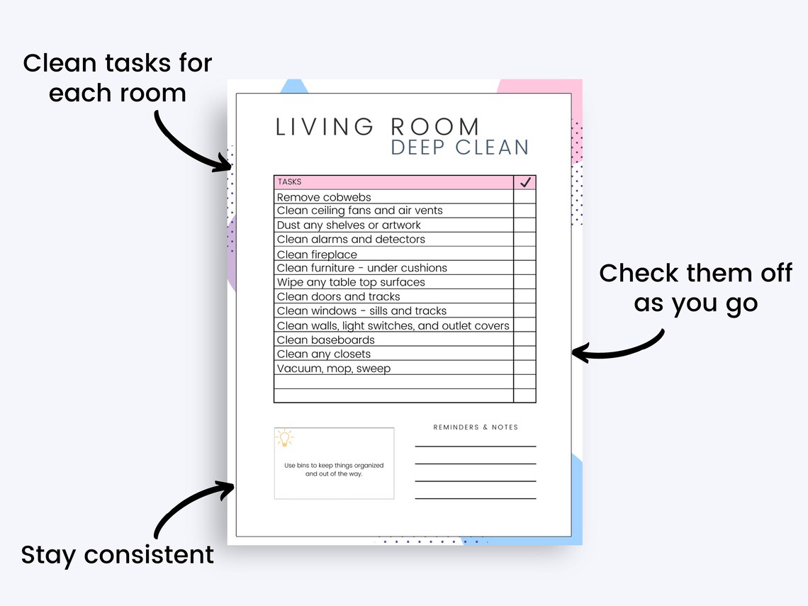 ADHD / Neurodivergent Cleaning Checklists Weekly House - Etsy