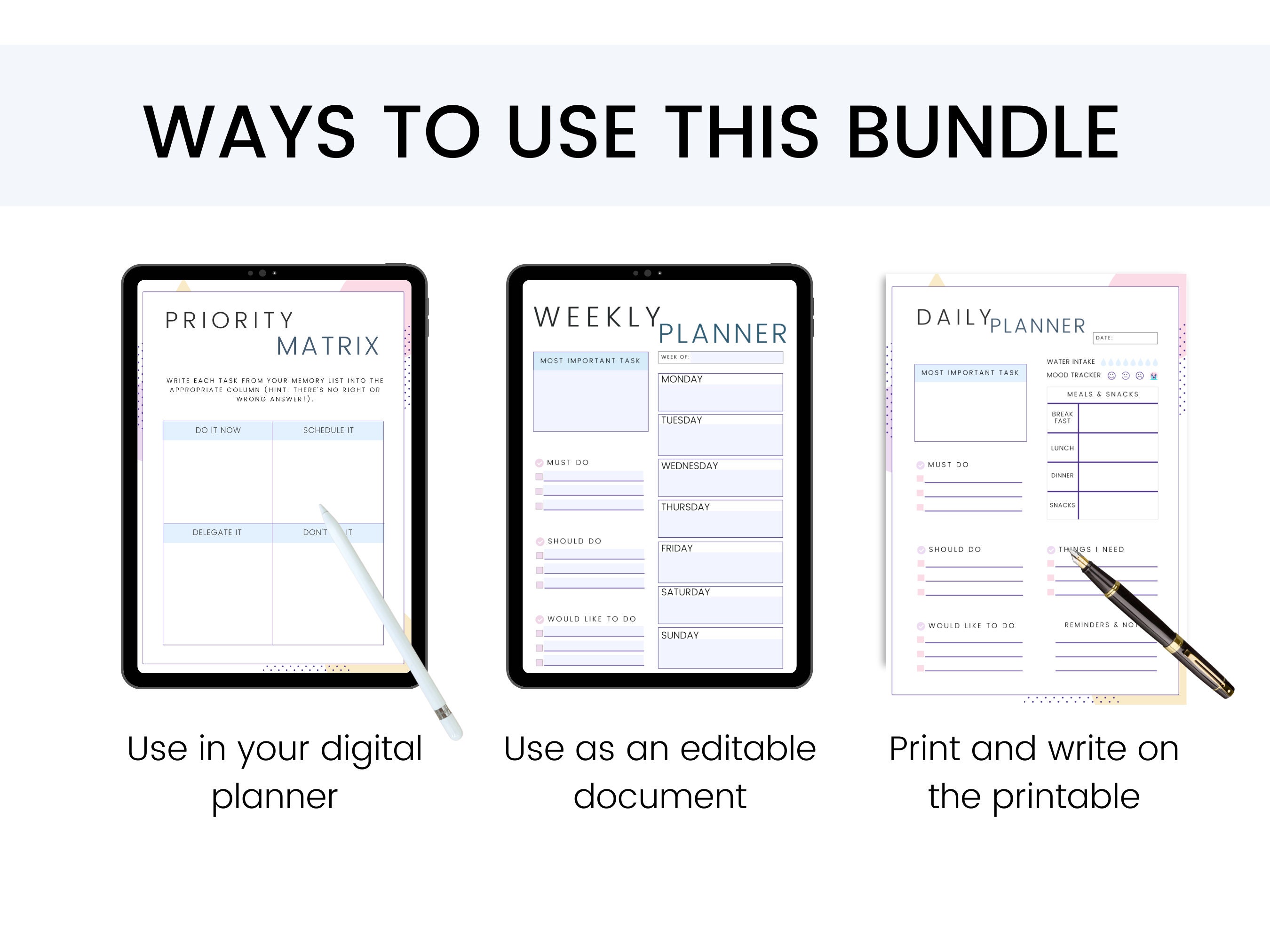 ADHD Daily Planner Weekly Planner Printable Hourly Planner - Etsy