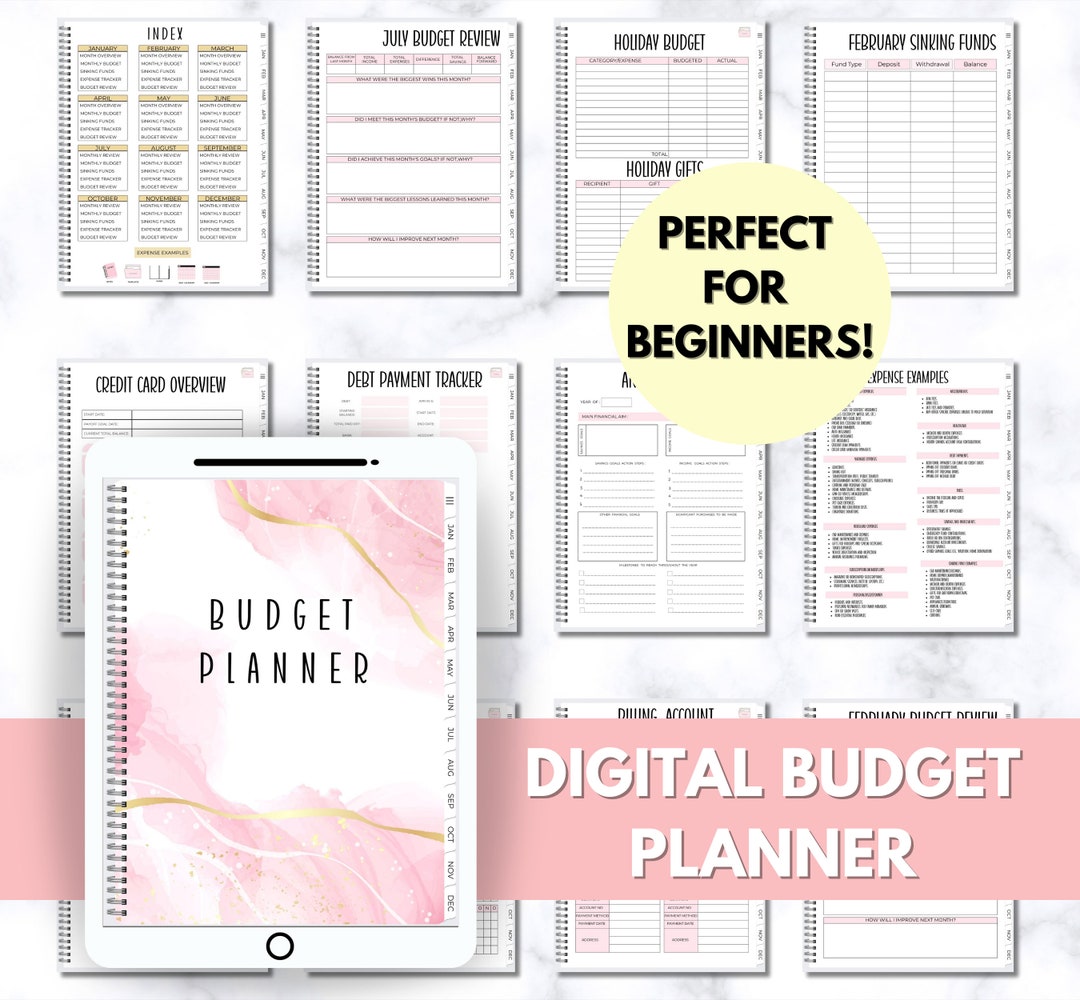Digital Budget Planner, Finance Tracker, Portrait Budget Planner ...