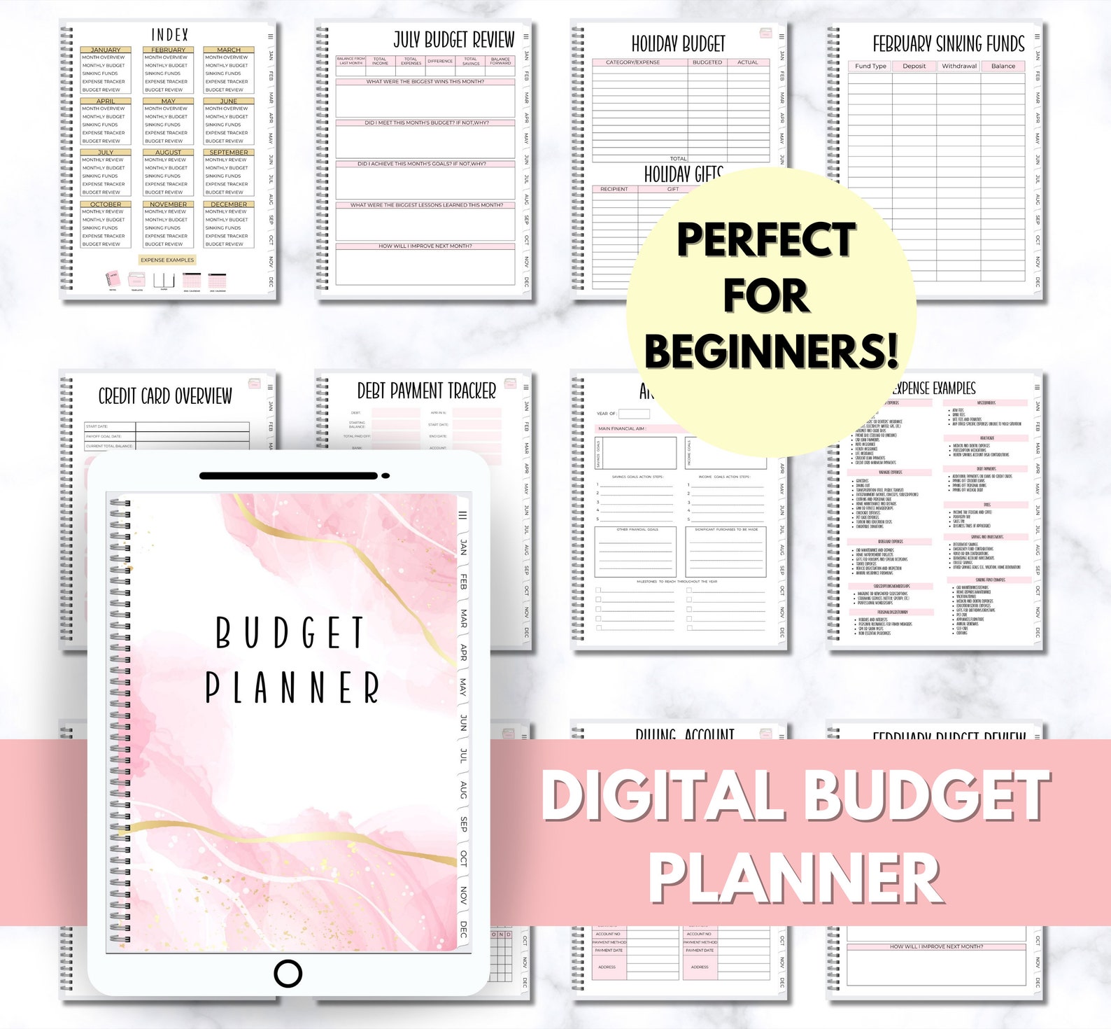 Digital Budget Planner, Finance Tracker, Portrait Budget Planner ...