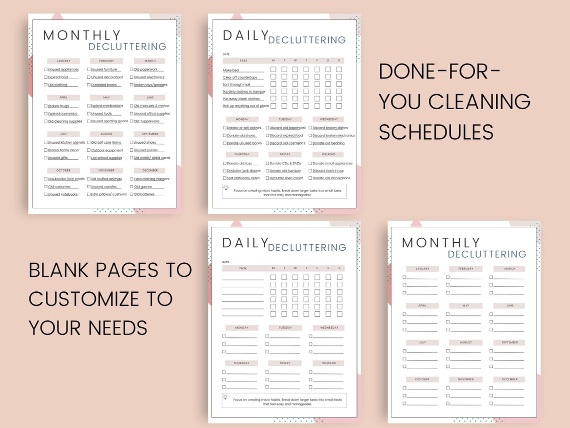 ADHD Decluttering Checklists 30 Day Decluttering Challenge - Etsy UK