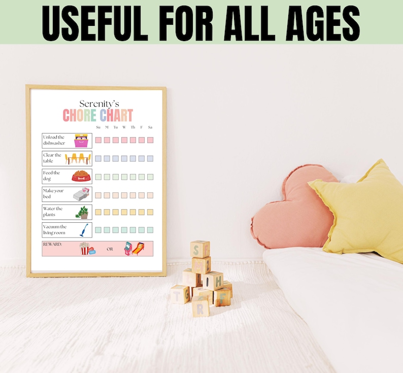 Editable Visual Chore Chart for Kids, ADHD Daily Schedule, Printable ...