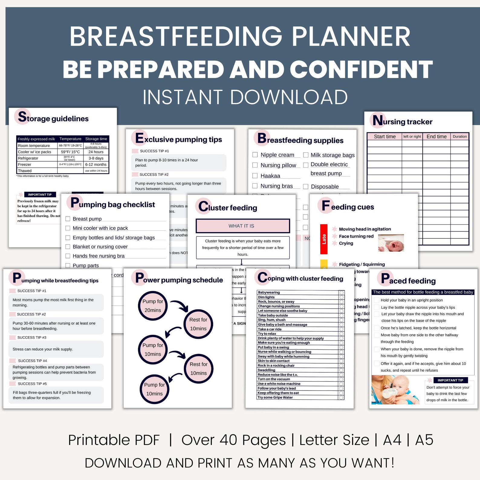 Breastfeeding Planner, Baby Tracker, Newborn Planner, Breastfeeding Log ...