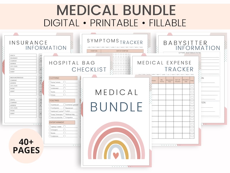 Medical Binder, Blood Pressure Log, Medical Organizer, Medication Chart ...