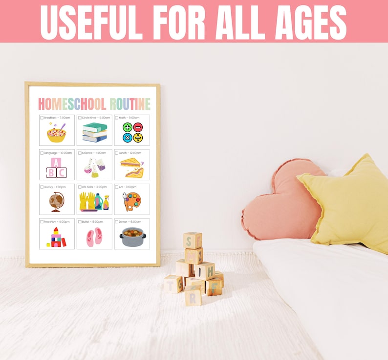 Homeschool Visual Schedule, Kids Daily Checklist, Montessori Routine ...