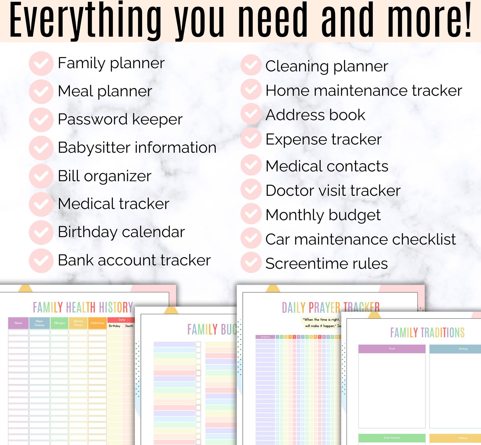 Life Organizer Binder, Home Management Binder, Emergency Binder, Family ...