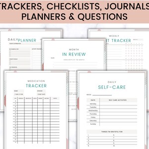 Self-care Planner, Mental Health Journal, Goals Worksheet, Habit ...