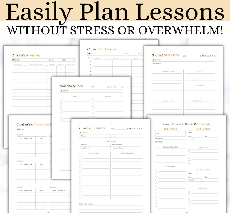 Homeschool Planner Printable Bundle, Homeschool Lesson Planner ...