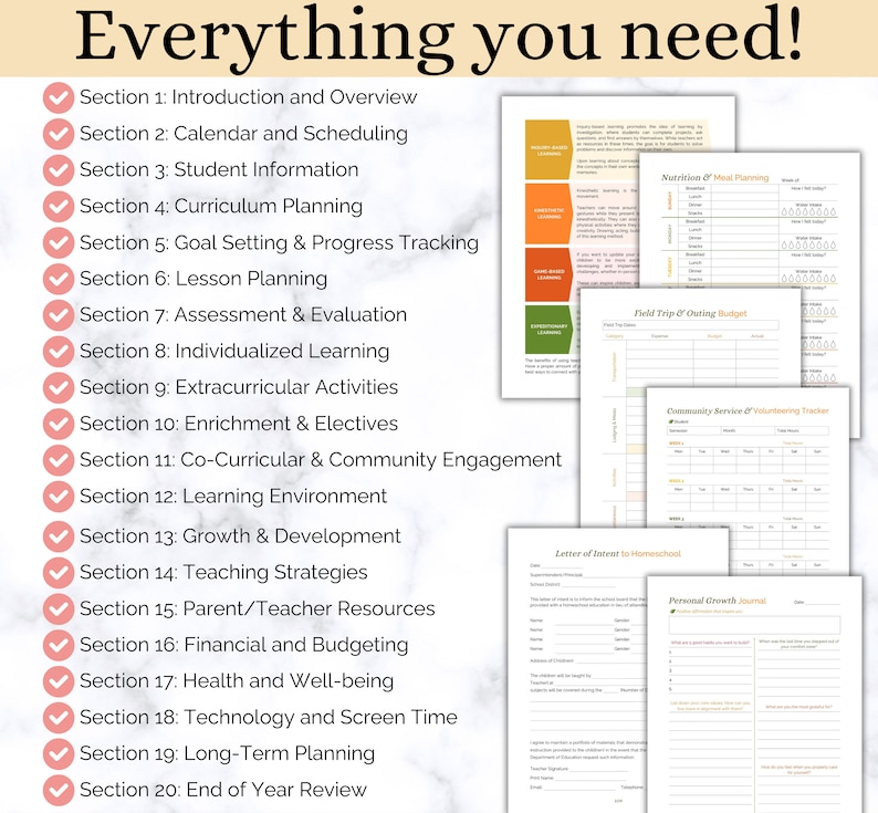 Homeschool Planner Printable Bundle, Homeschool Lesson Planner ...