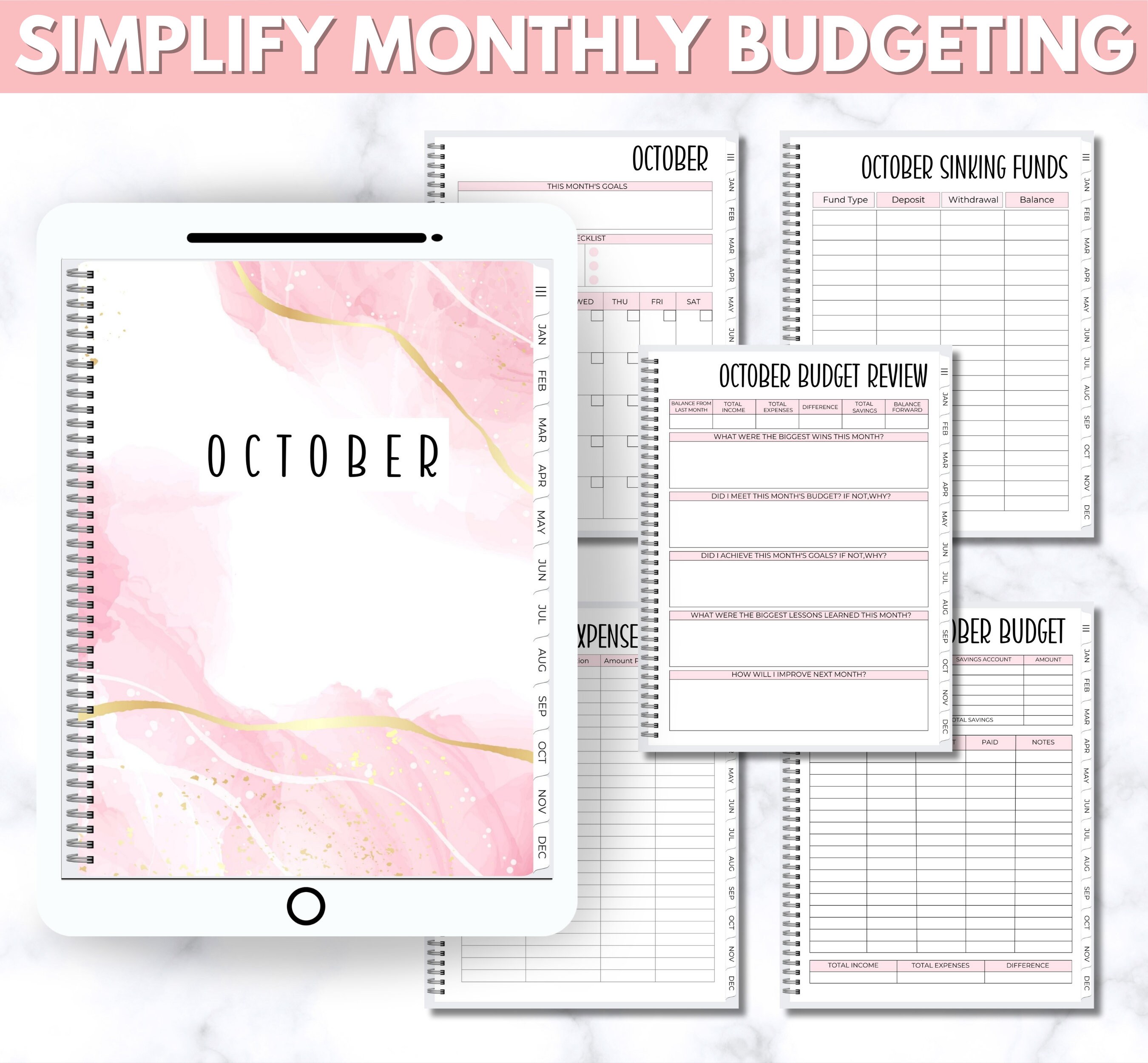 Digital Budget Planner, Finance Tracker, Portrait Budget Planner ...