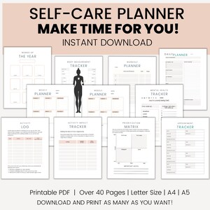 Self-care Planner, Mental Health Journal, Goals Worksheet, Habit ...