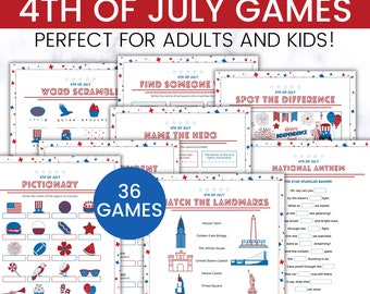 Printable 4th of July Games, Independence Day Games, 4th of July Party ...