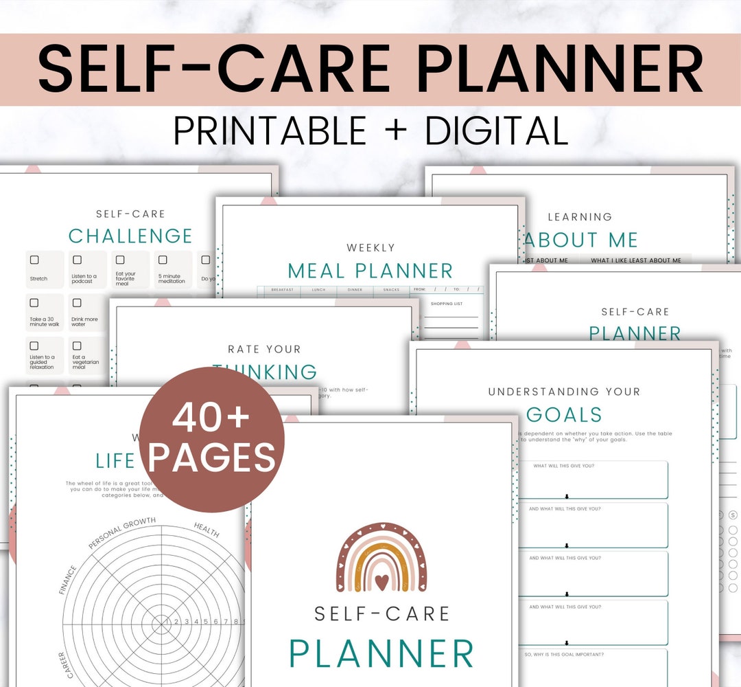 Self-care Planner, Mental Health Journal, Goals Worksheet, Habit ...