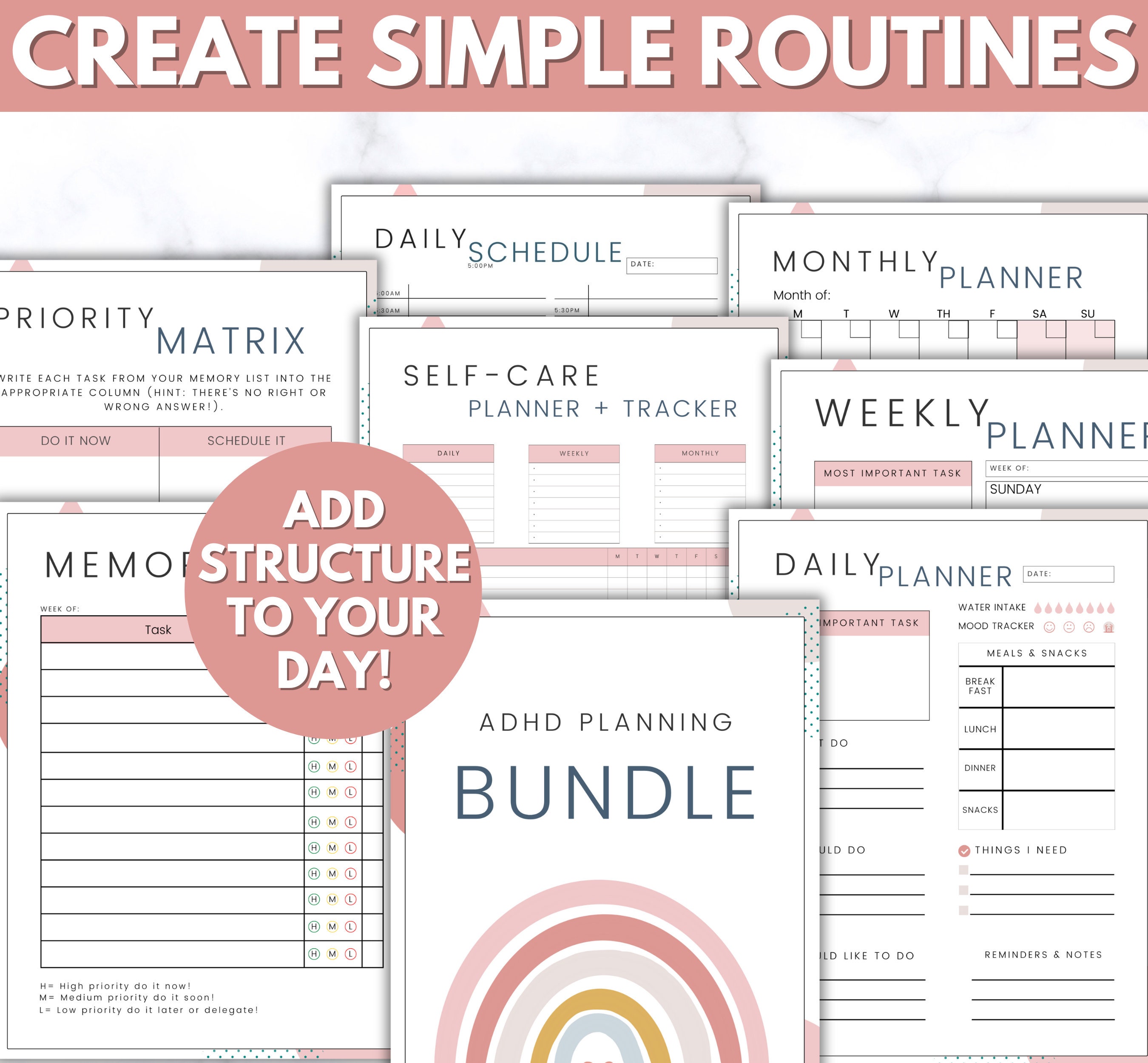 ADHD Home Management Binder, ADHD Organization, Household Planner ...