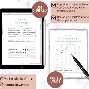 Self-care Planner, Mental Health Journal, Goals Worksheet, Habit ...