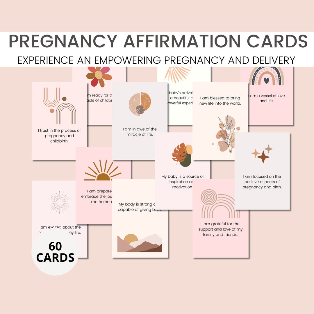 Birth Affirmation Cards, Birth Mantra Cards, Positive Birth Cards ...