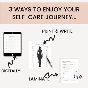 Self-care Planner, Mental Health Journal, Goals Worksheet, Habit ...