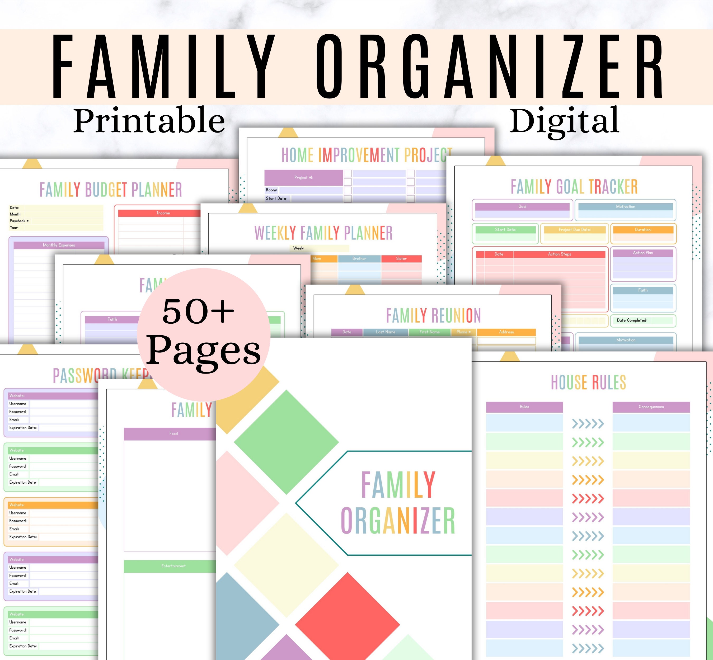 Life Organizer Binder, Home Management Binder, Emergency Binder, Family ...