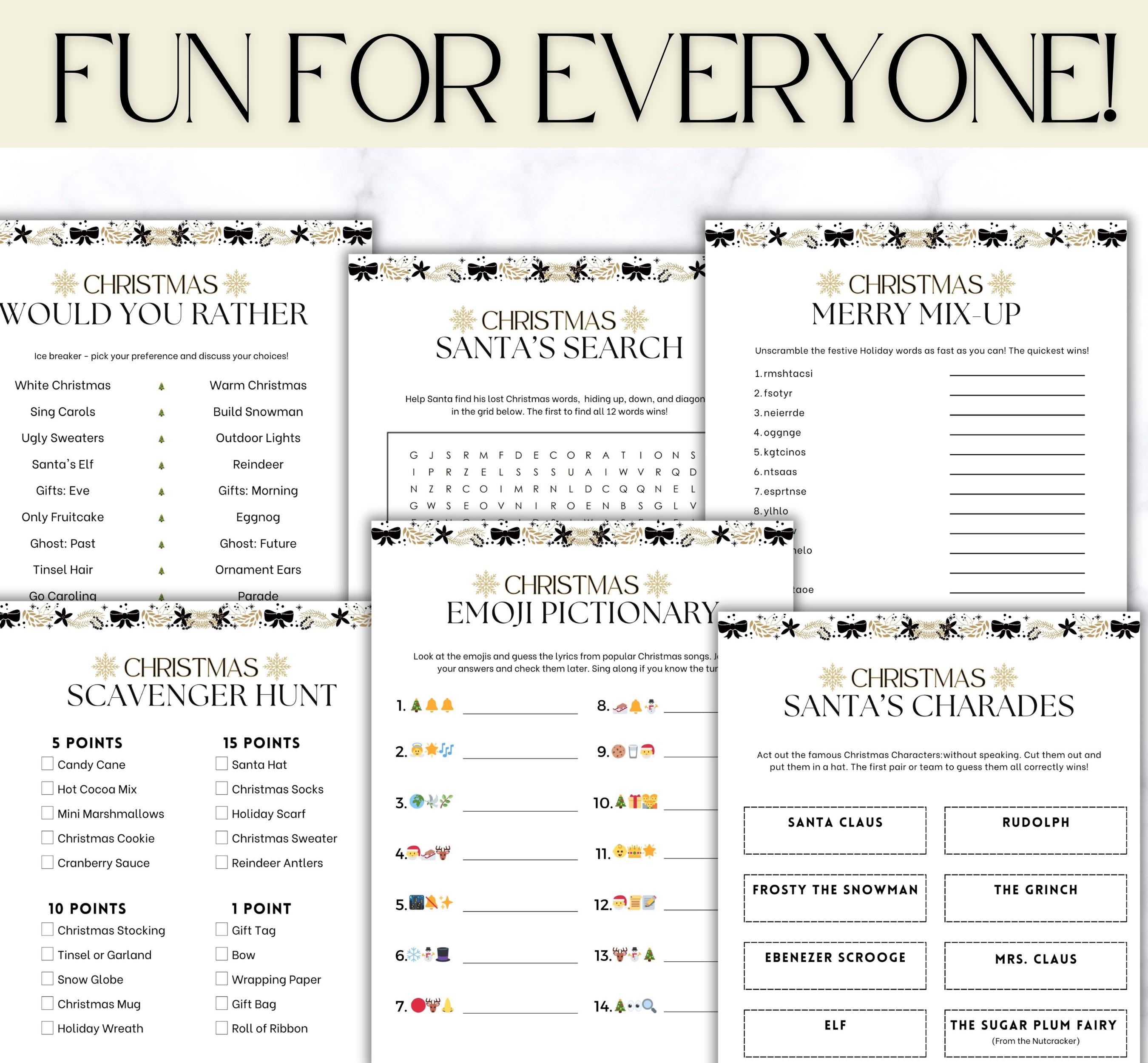 Christmas Party Games Bundle, Christmas Trivia for Adults, Christmas ...