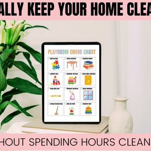 ADHD Visual Chore Charts Printable Editable | Room-by-room Cleaning ...