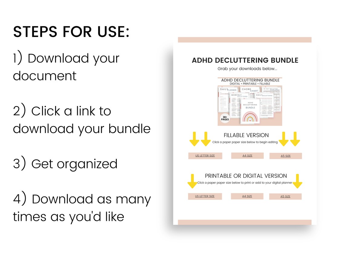ADHD Decluttering Checklists 30 Day Decluttering Challenge - Etsy UK
