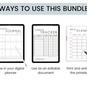 ADHD Monthly Meal Planner Printable, Daily Meal Tracker, Food Journal ...