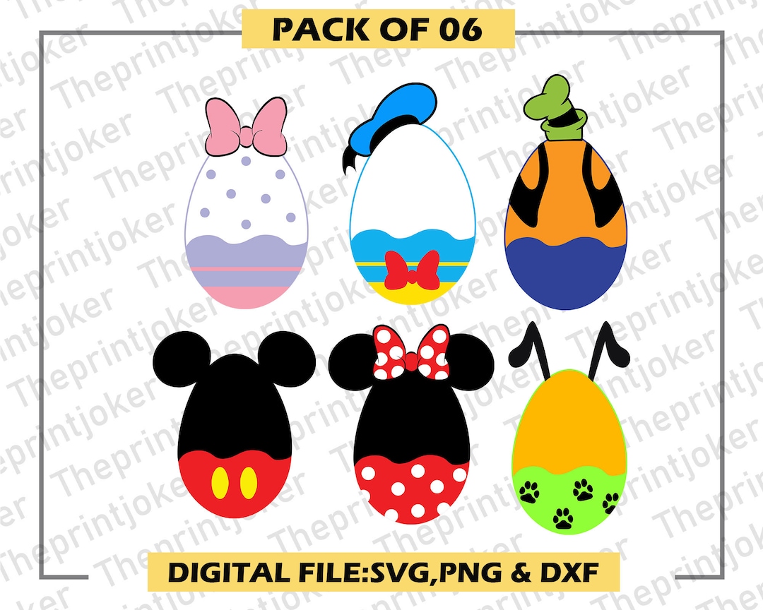Easter Egg Crew Svg 6 Pack | Mouse Friends Heads Bundle Svg Digital Cut ...