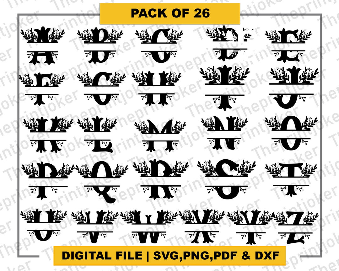 Vinyl Cut File, Alphabets 26 Packs Svg, Svg Files for Cricut ...
