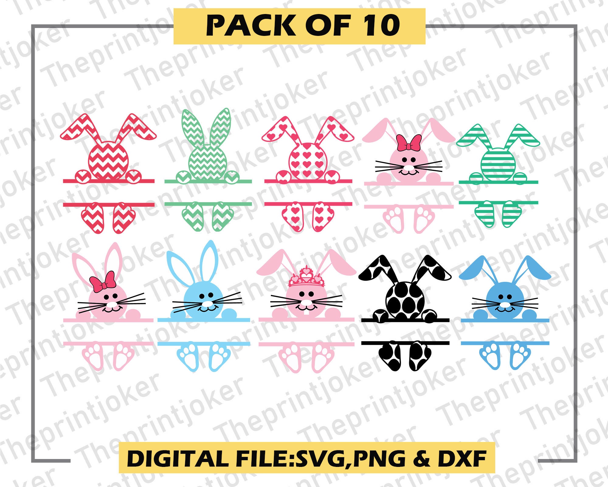 Bunny Name Tag Svg, Easter Svg, Bunny Split Svg Bunny Face Svg, Cute ...