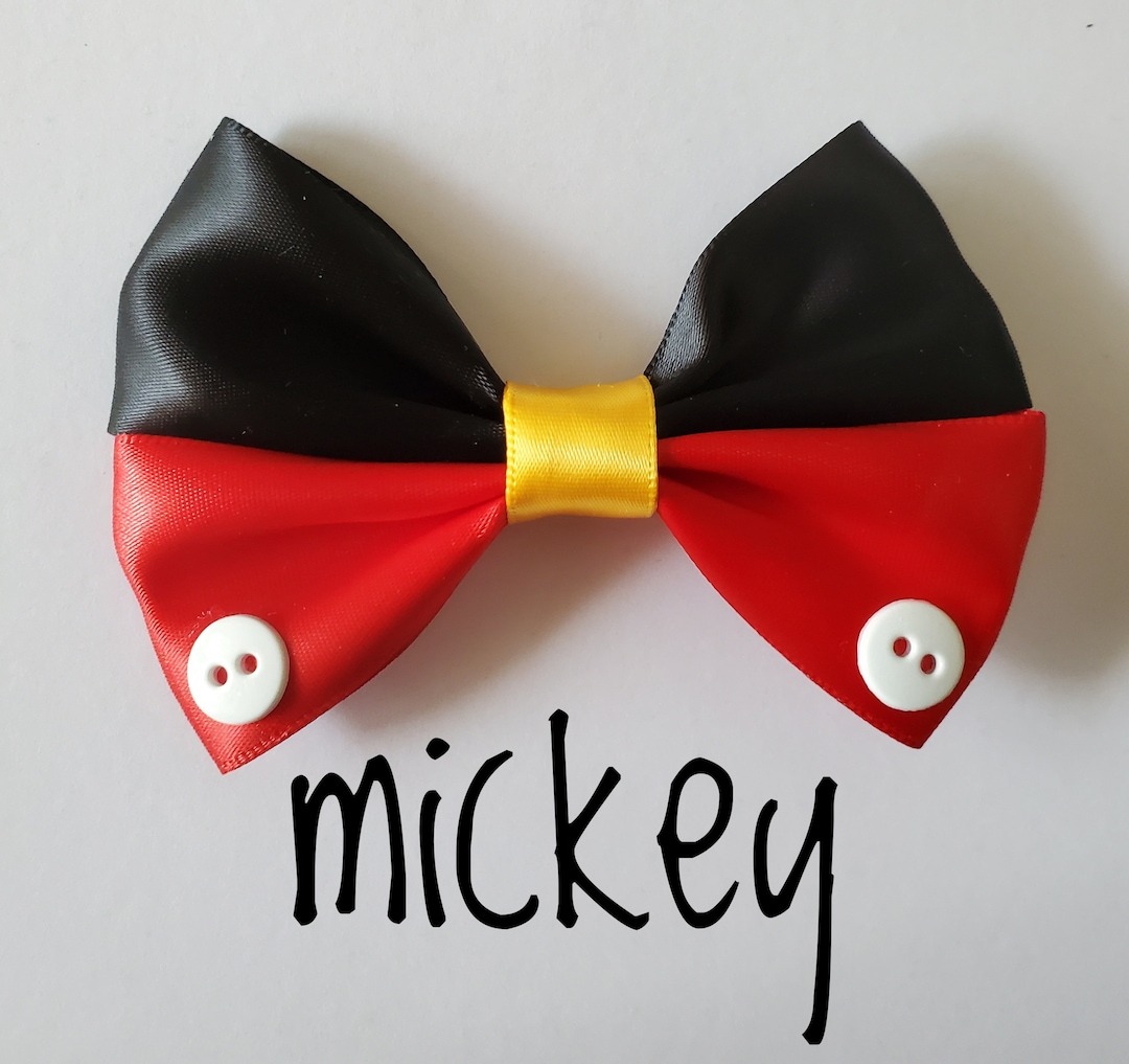 Mickey Bow Mickey Mouse Bow Disney Bow Mickey Ribbon Bow - Etsy