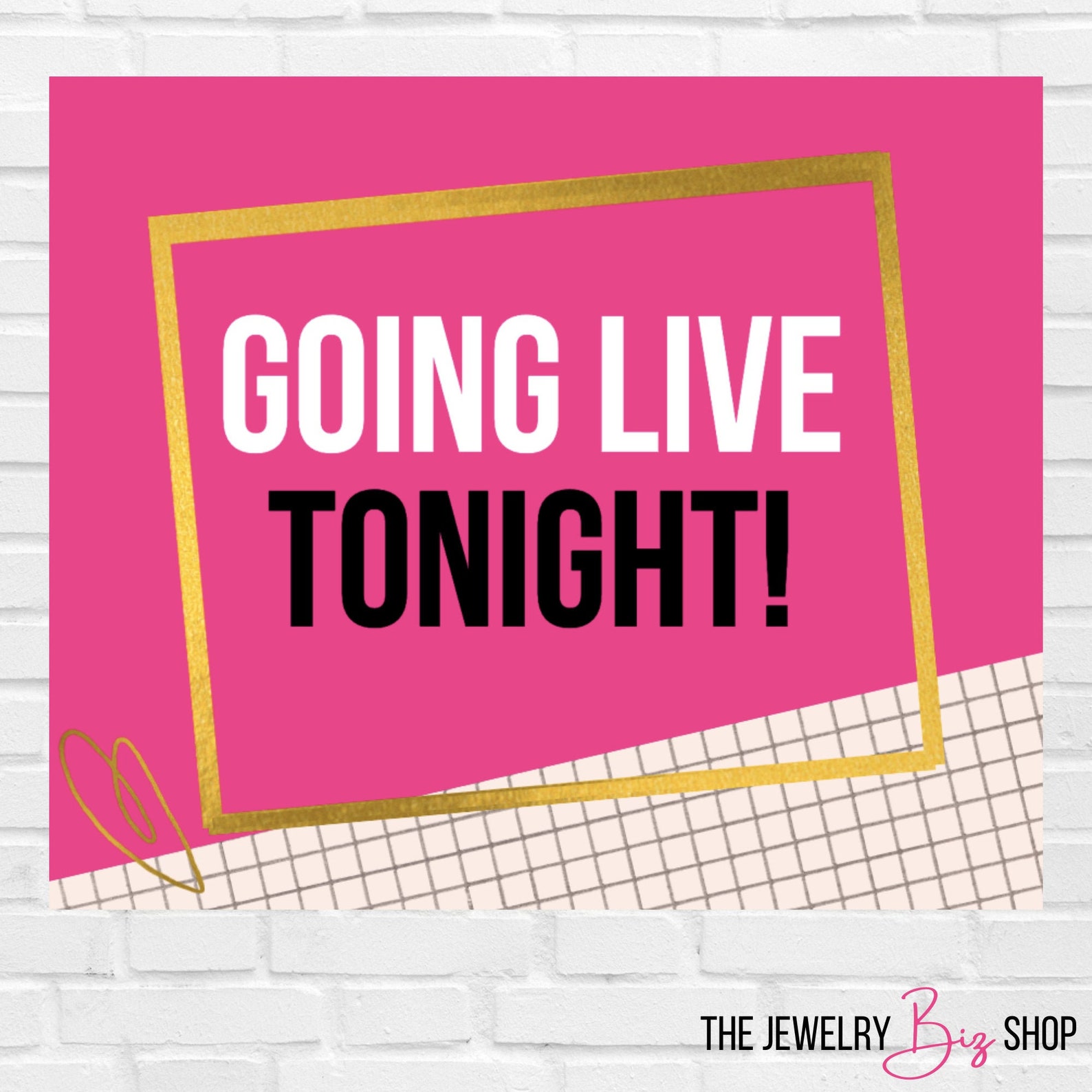 Facebook Going Live Tonight Post Gold Pink Facebook Live Graphic ...
