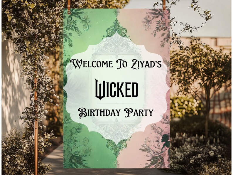 Wicked Themed Birthday Welcome Poster Sign Ariana & Cynthia, Glinda ...