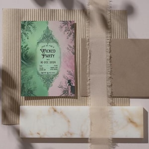 Wicked Party Invitation for Birthday Editable Invite Pink and Green ...