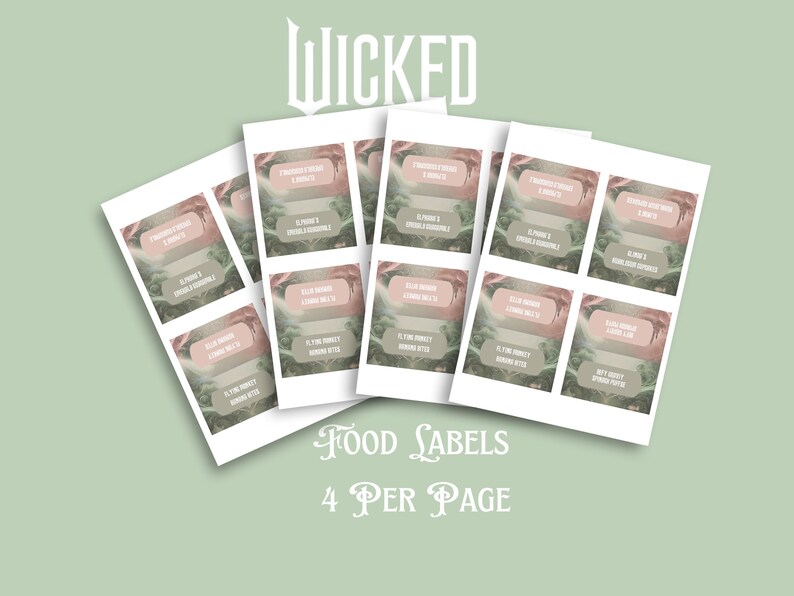 Wicked Tent Card Template | Wicked Buffet Cards | Editable Food Label ...