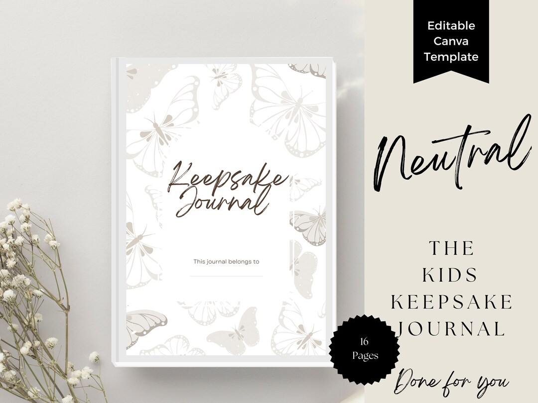 Kids Keepsake Journal, EDITABLE School Memory Book, Back to School ...