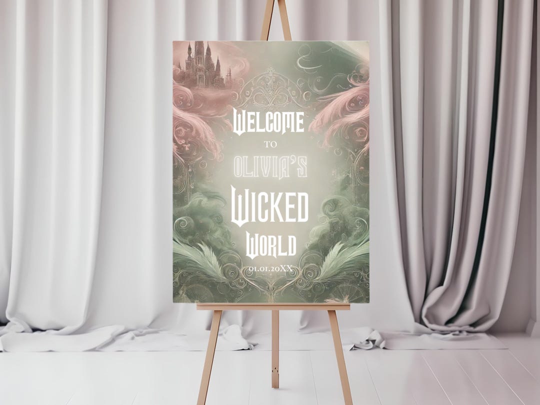 Wicked Birthday Welcome Sign Wicked Theme Birthday Welcome Sign ...
