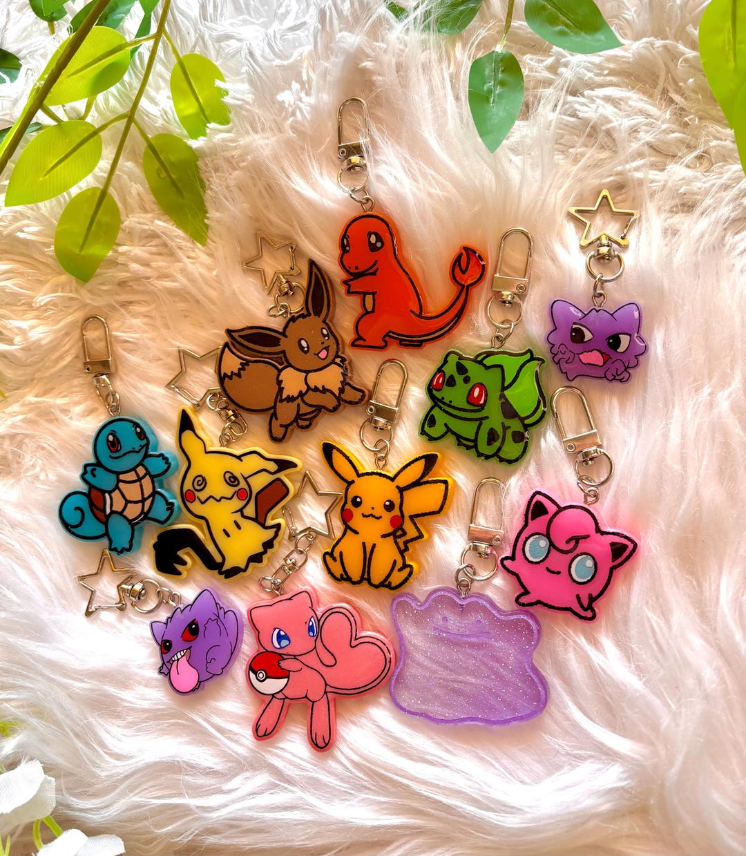 Assorted Poke Keychains | HANDMADE Variety Pocket Monster Kawaii Anime ...