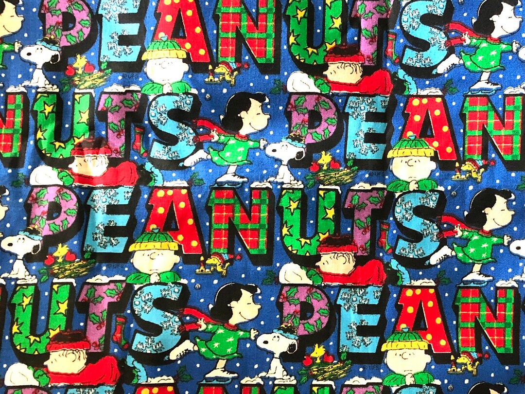 Peanuts Snoopy Fabric - Christmas Fabric - Snoopy Fabric - Snoopy ...