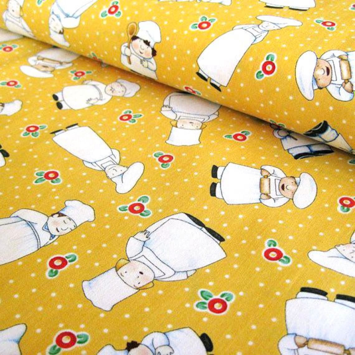 Mary Engelbreit Tossed Chef Fabric Kitchen Applique Cook - Etsy