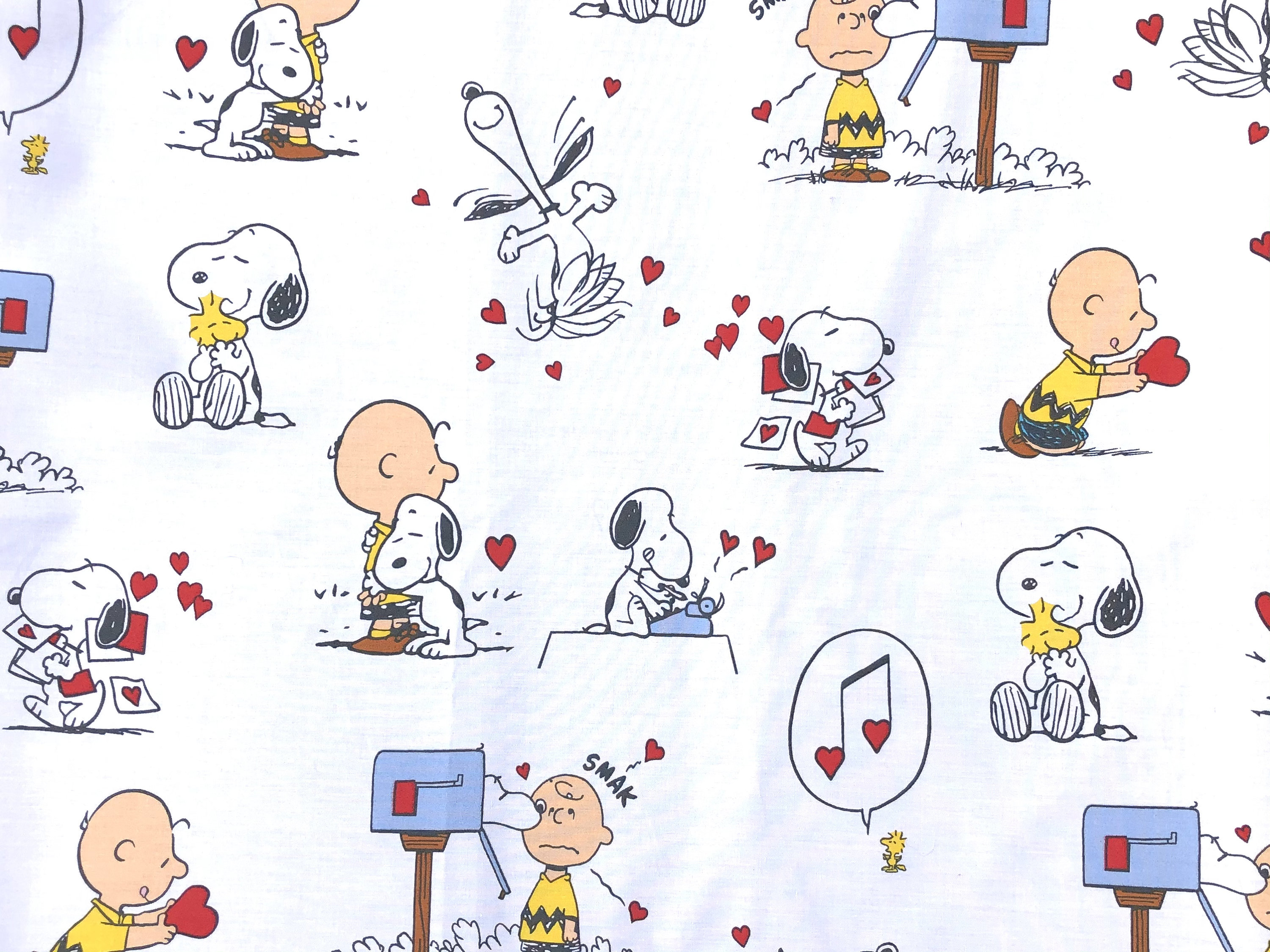 Peanuts Valentine Fabric Charlie Brown Fabric Snoopy - Etsy
