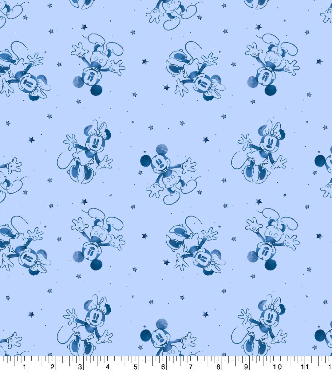 Mickey Minnie Mouse Starry Night Skylit Mice Fabric - Cotton - Minnie ...