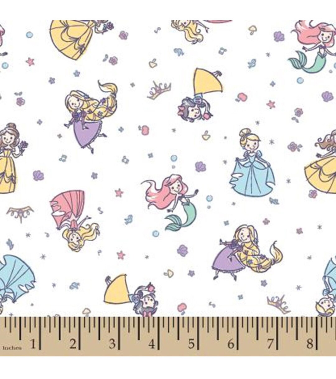 Disney Little Princess Toss Fabric Springs Industries Verföhnt ...