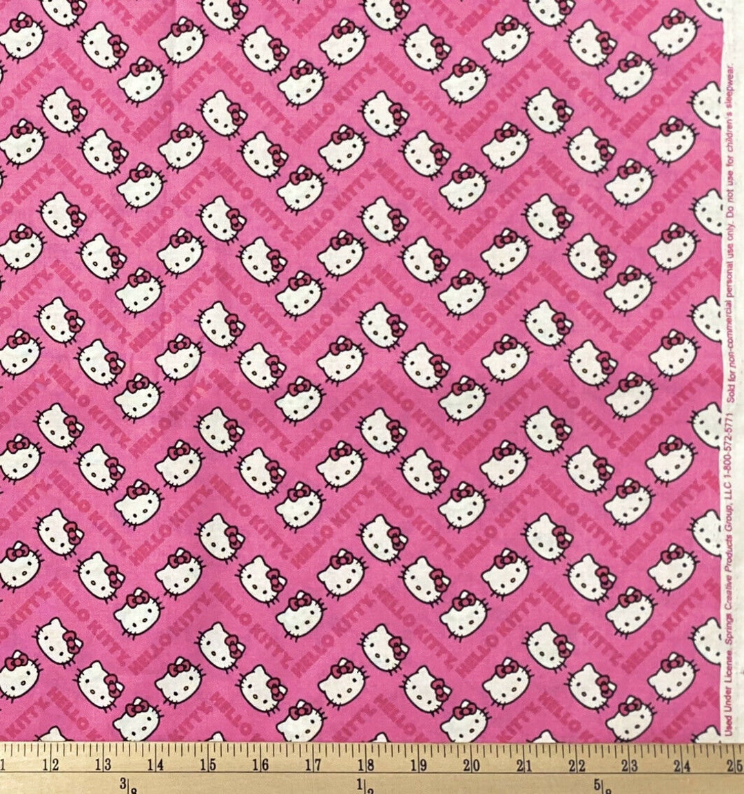 Hello Kitty Cotton Fabric Chevron Classic Hello Kitty Cotton Fabric ...